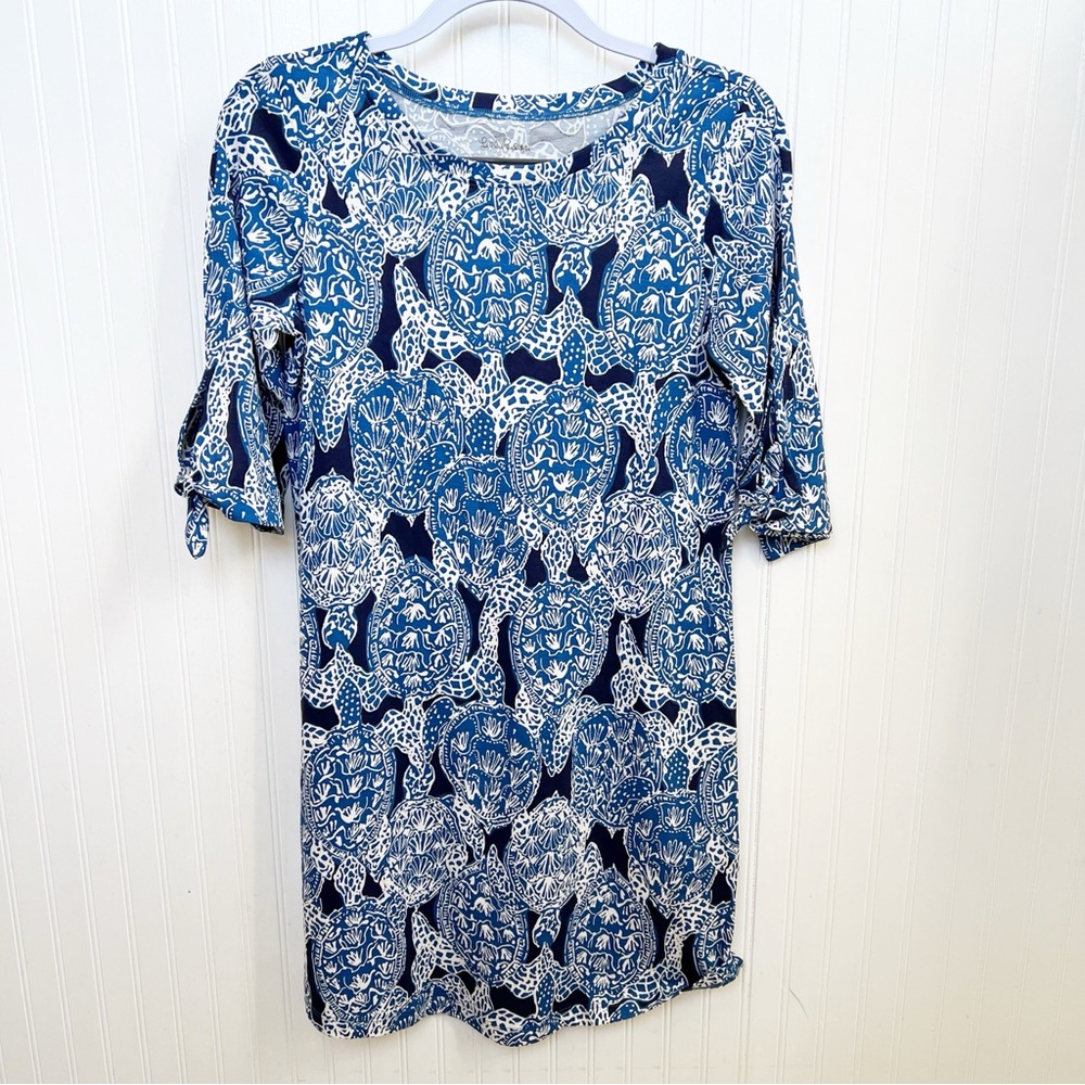 Lilly Pulitzer Navy Blue & White Turtle Print Preston… - Gem